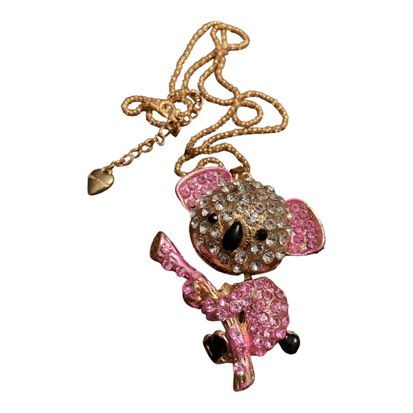 Betsey Johnson | Jewelry | Betsey Johnson Koala Bear Crystal Pink Clear ...